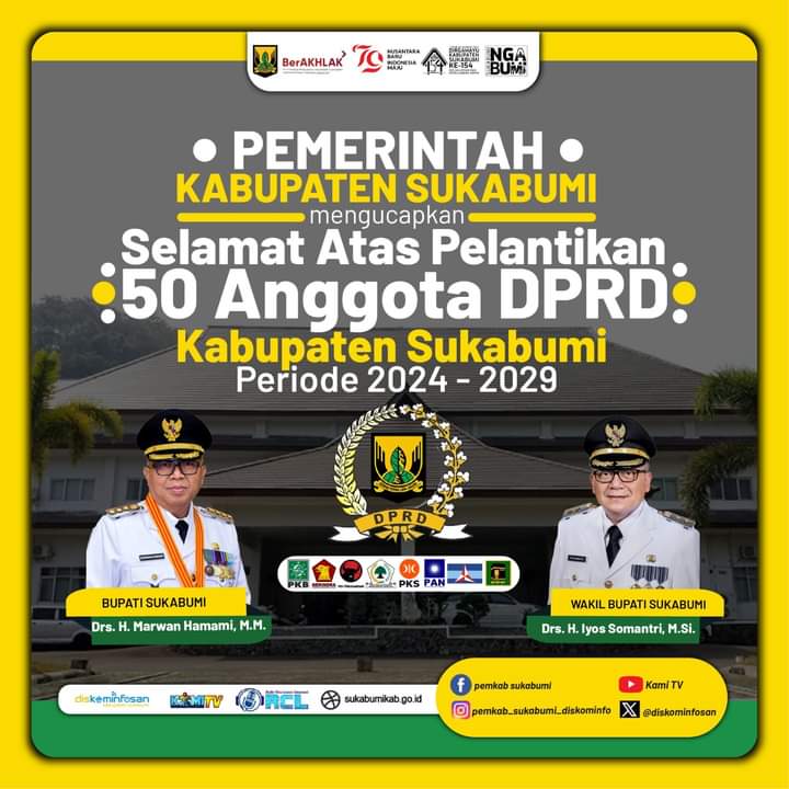 Pemerintah Kabupaten Sukabumi Mengucapkan Selamat Atas Pelantikan Anggota DPRD Kabupaten ...